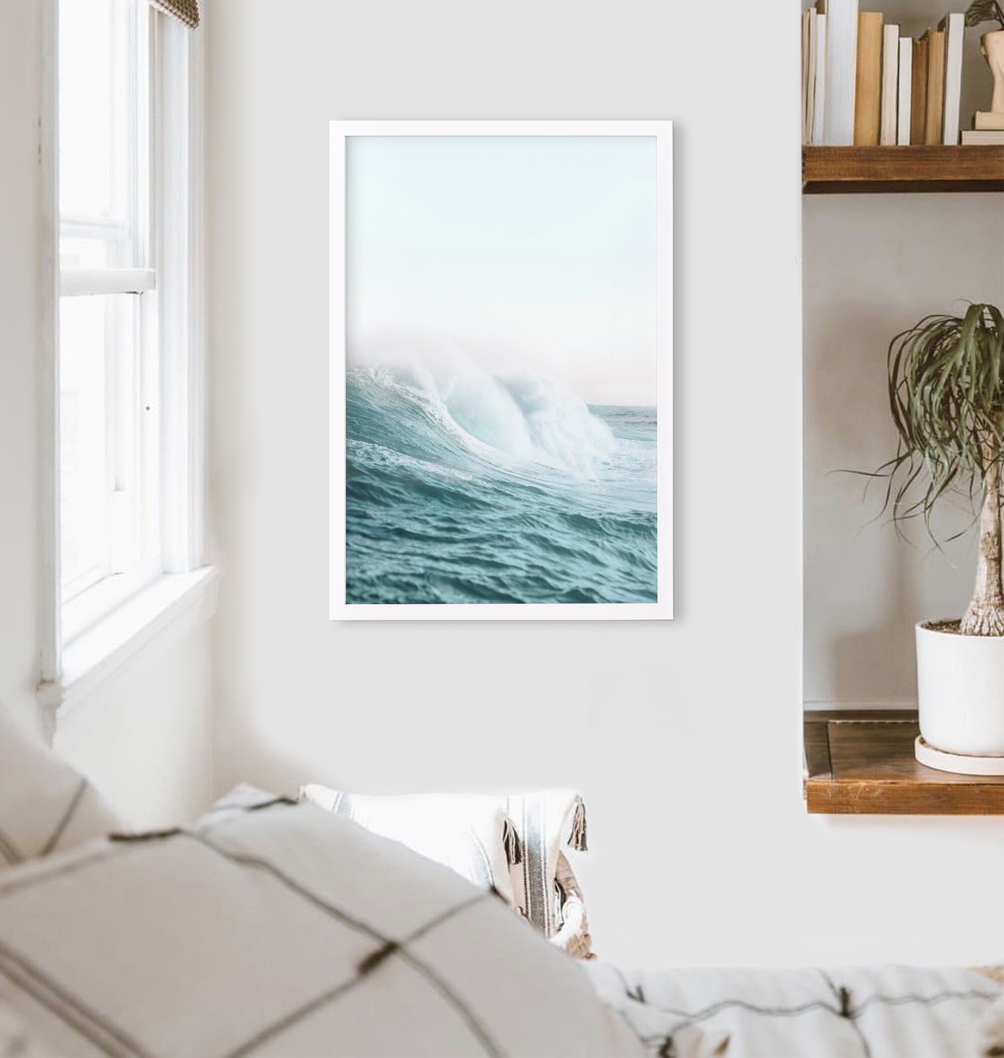 Large Blue Wave Poster Nautical Sea Photo Summer Waves Art - Etsy