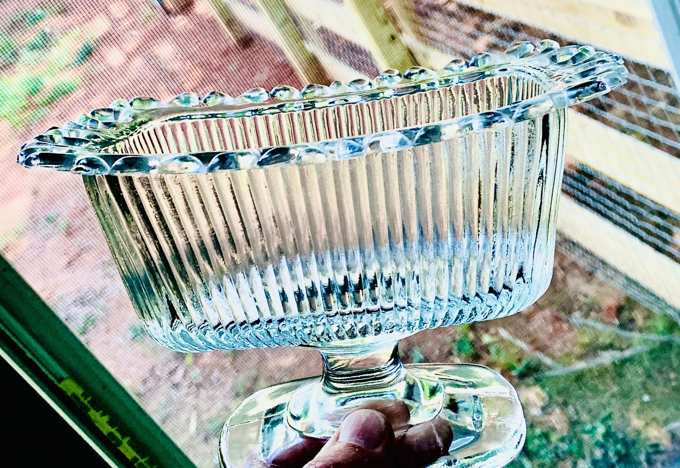 Vintage Mid Century Indiana Glass Clear Lace Edge Candy/ - Etsy
