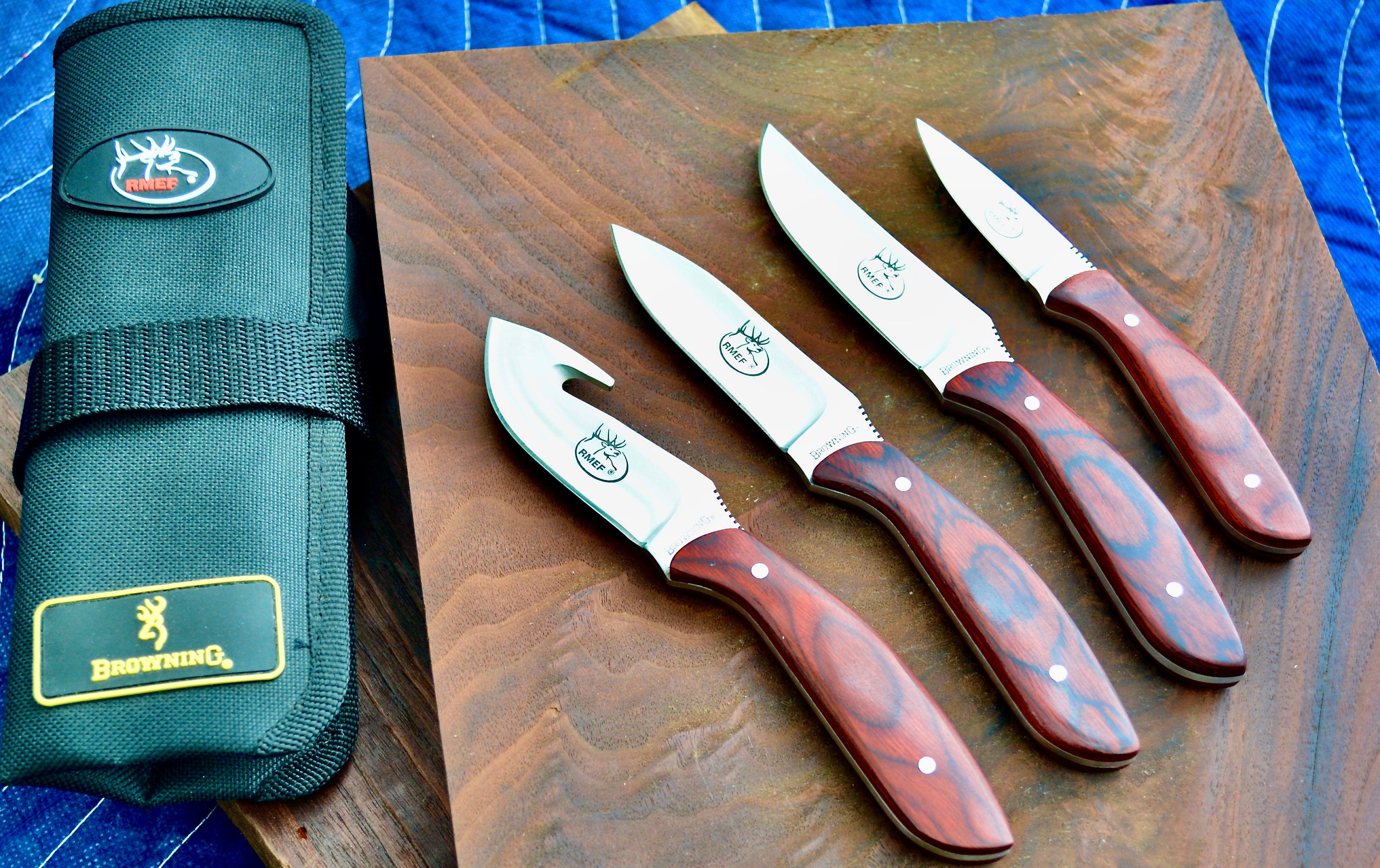 Browning Field Hunting Knife Set / RMEF Fixed Blade Knives - Etsy