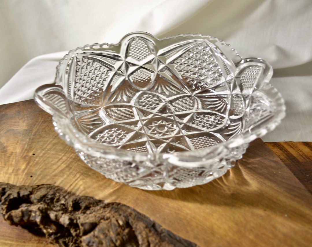 Antique EAPG Star of David Glass Bowl - US Glass Pennsylvania Clear ...
