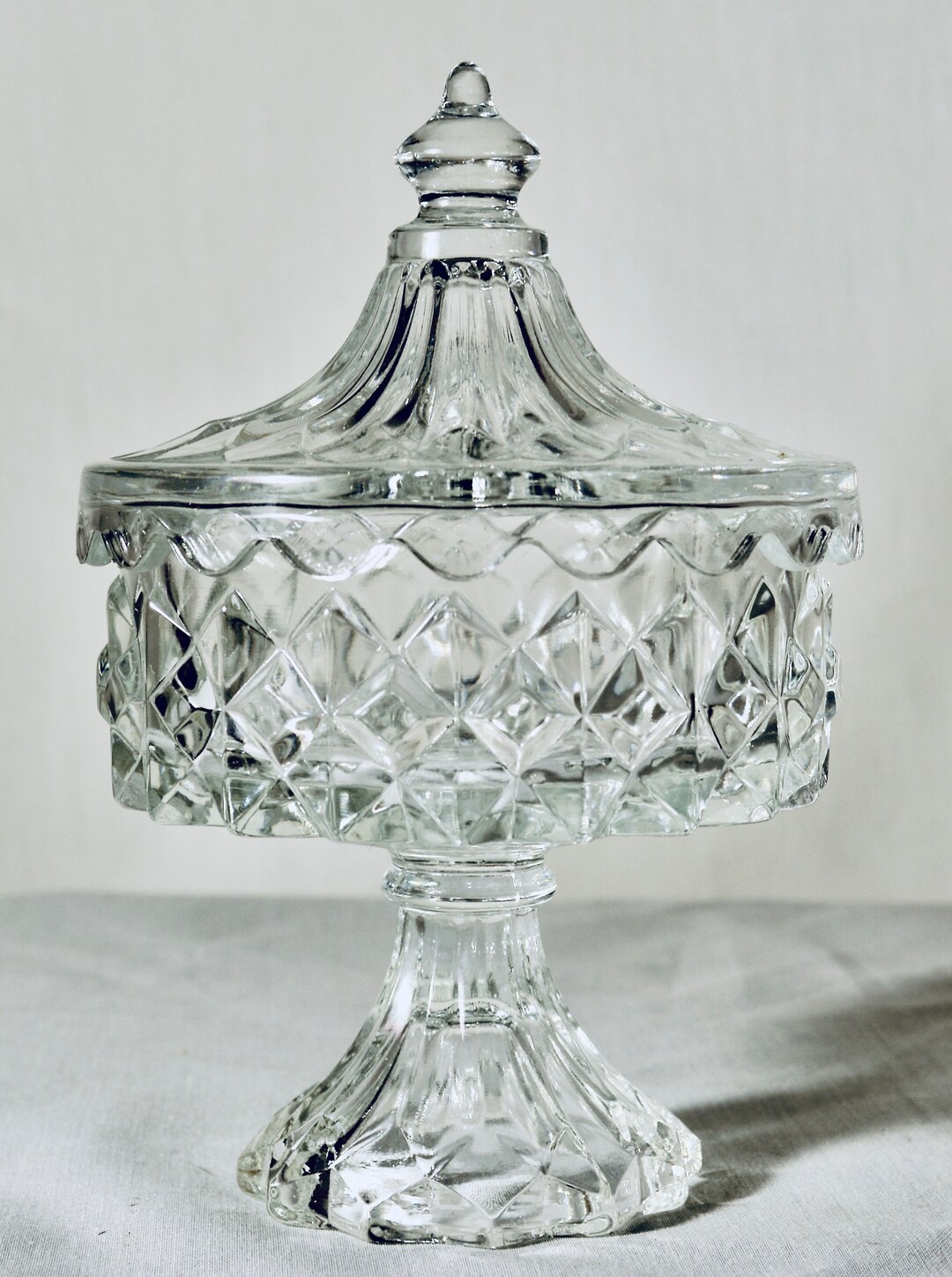 Jam Jelly Small Compote L.E. Smith #6000 Carousel Candy Jar Clear Glass ...