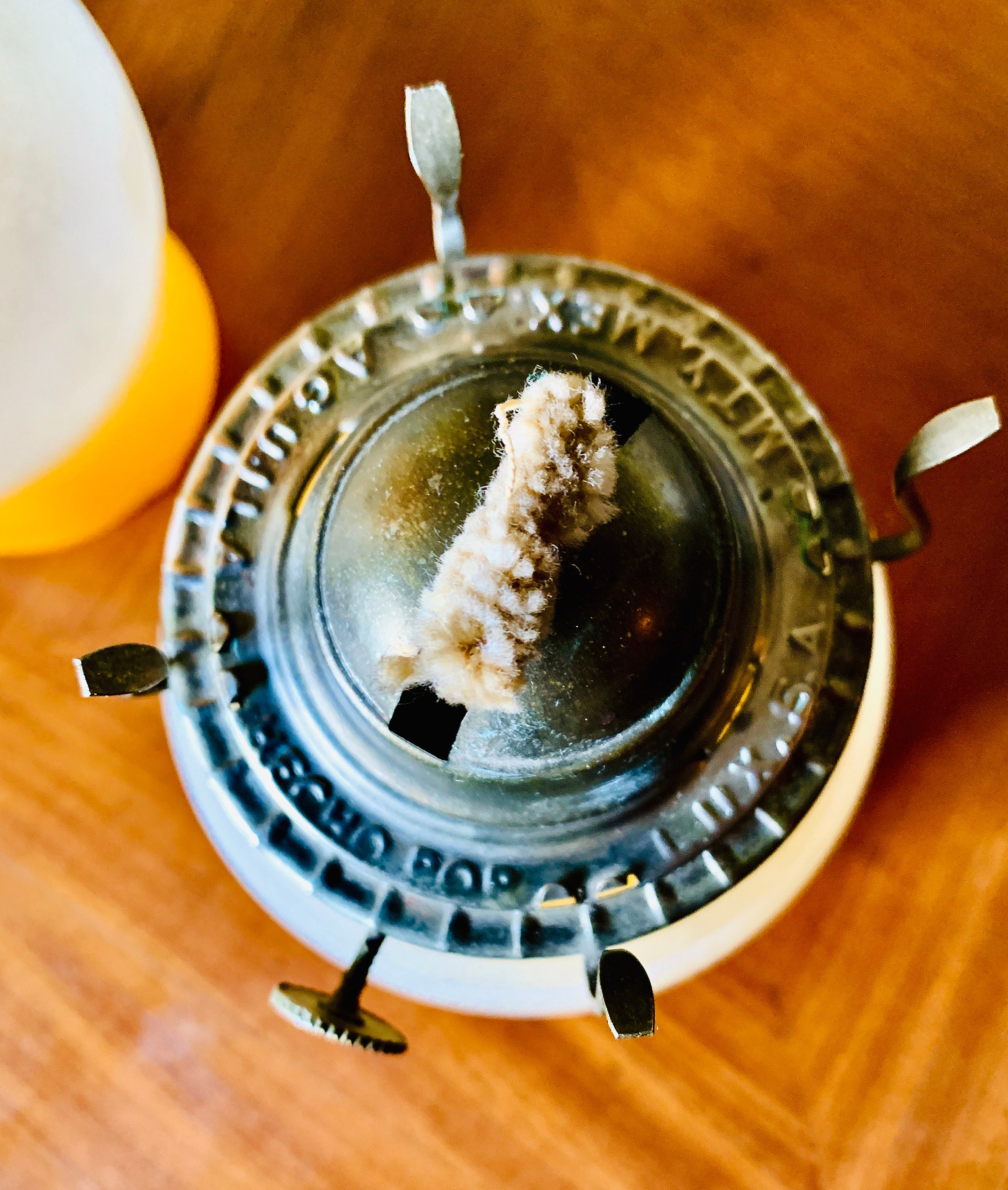 Vintage Aguila Hecho Frosted Orange Glass Oil Lamp / Table Lantern ...