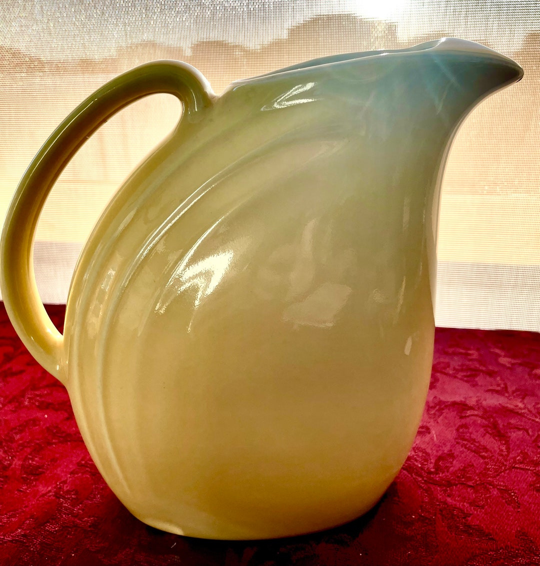 Vintage MCM Yellow Hall Ice Lip Pitcher / Vintage Hall USA Yellow ...