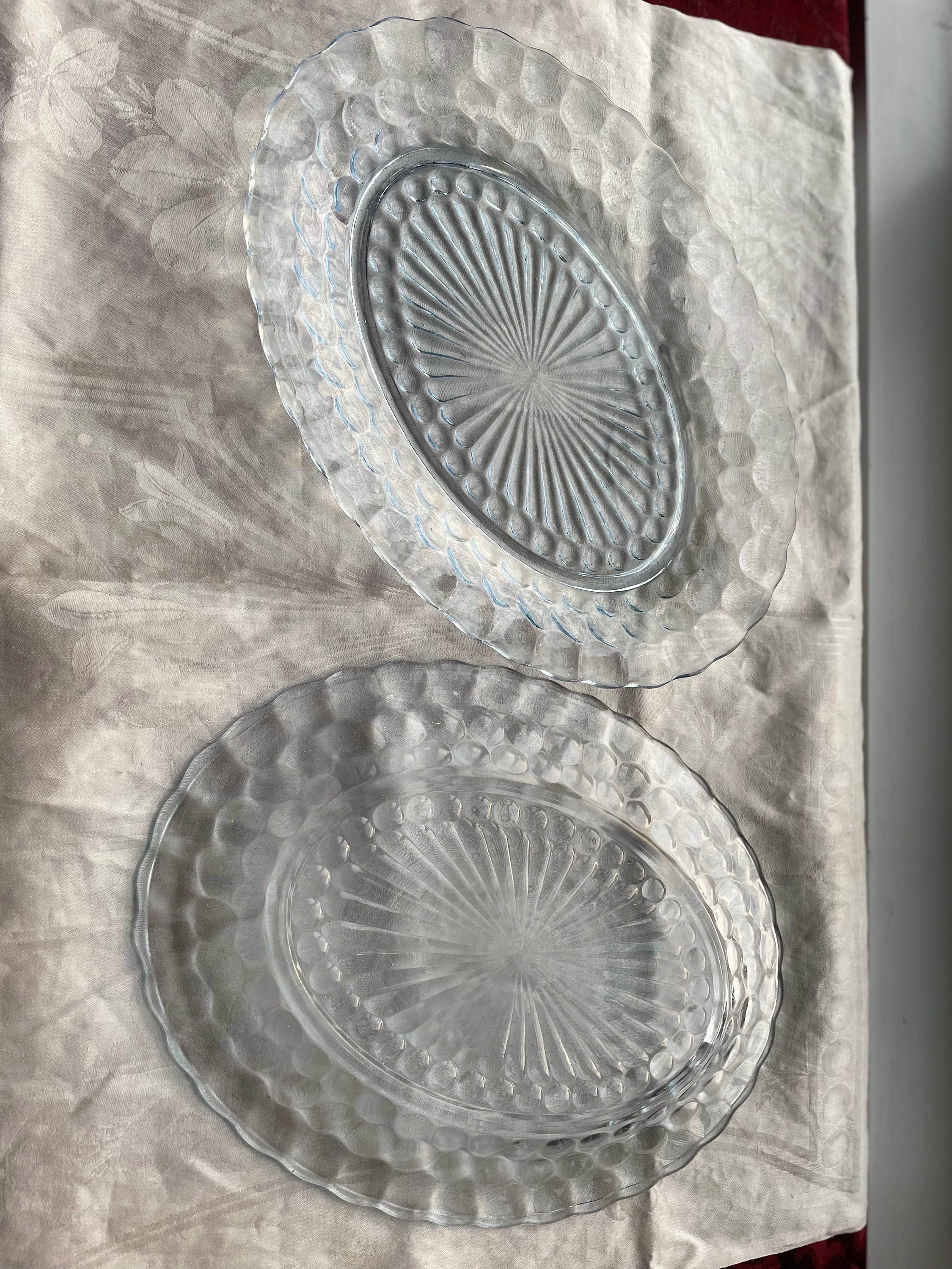 Blue Bubble Anchor Hocking Dinnerware Set, Dinner Plates, Saucers Cups ...