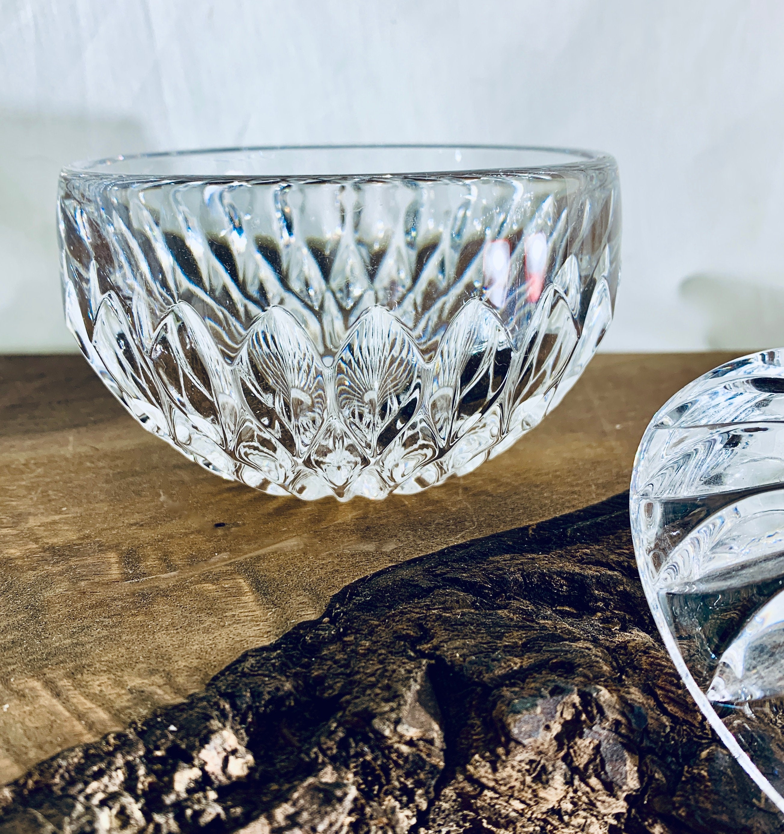 Gorham Full Lead Crystal Apple Shaped Covered Trinket Box Candy Dish ...