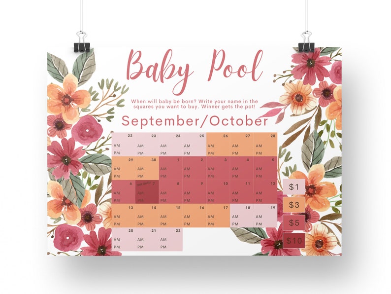 Baby Birthday Guessing Game Jewel Floral - Etsy