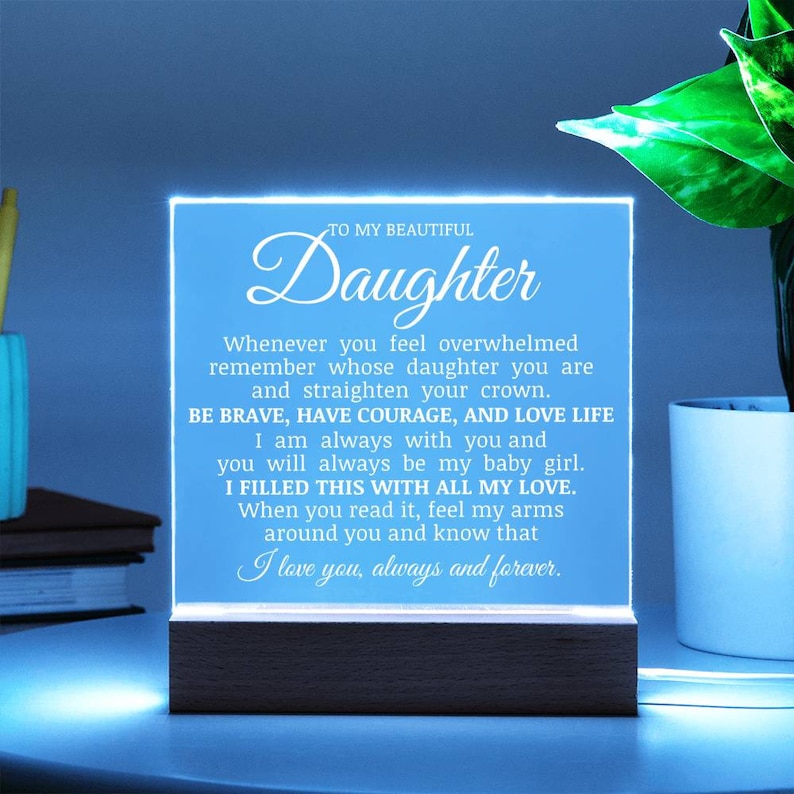 To My Beautiful Daughter Acrylic Plaque, Inspirational Gift for ...