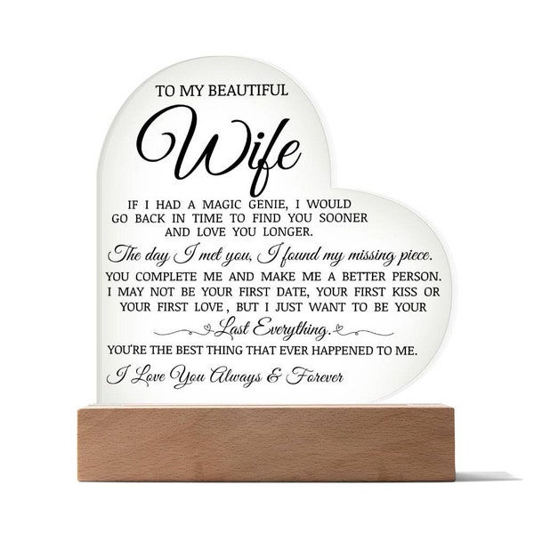 Acrylic Plaque for Wife - Etsy