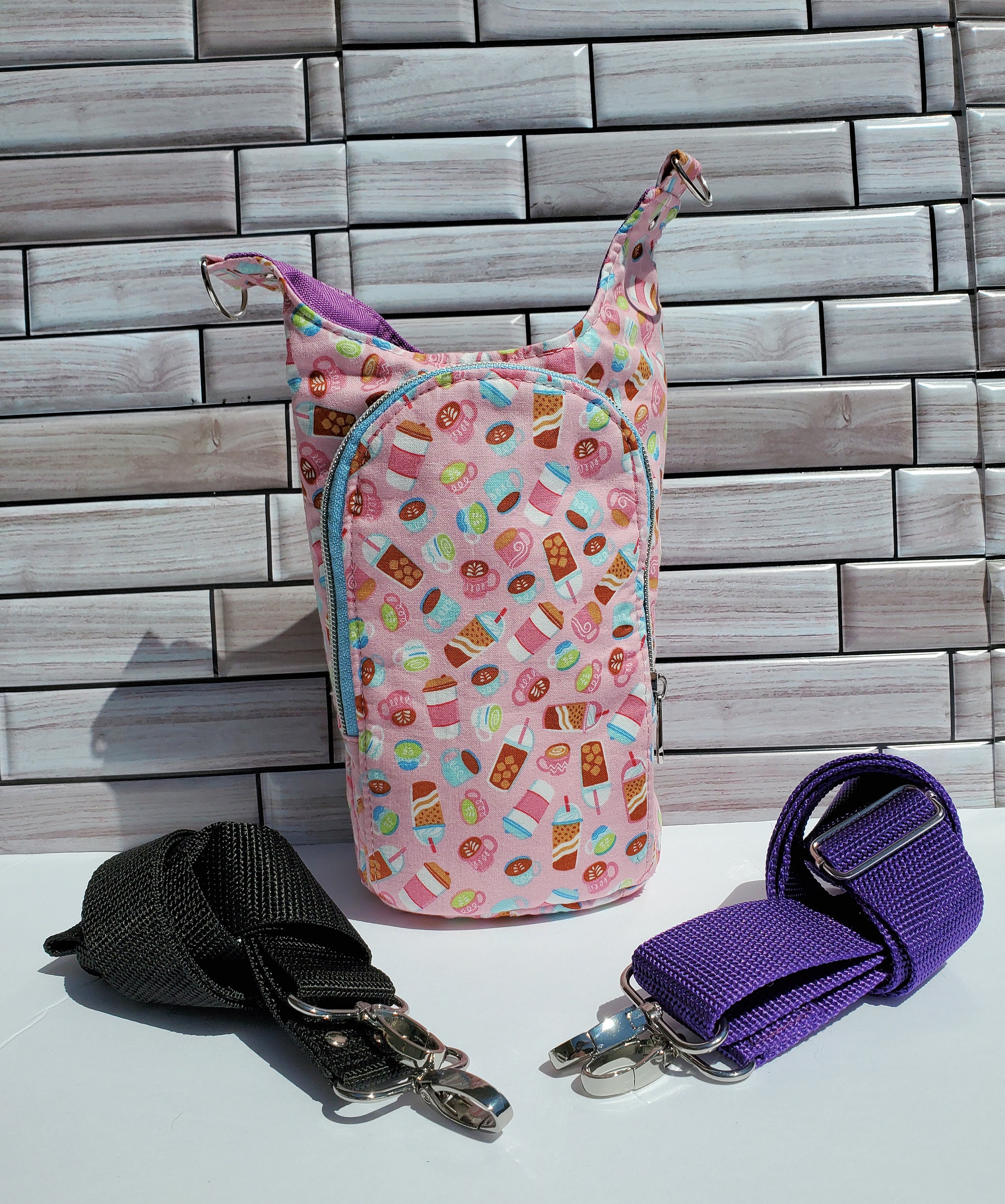 Coffee Drink Water Bottle Sling, Tea Beverage Variety Crossbody ...