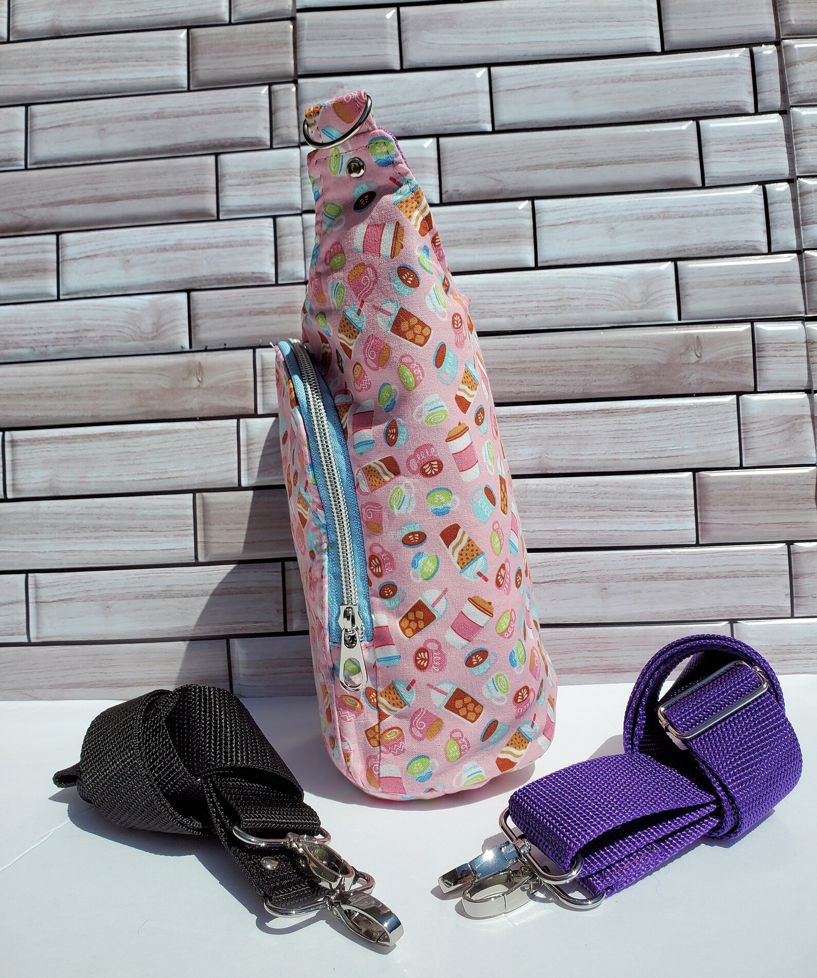Coffee Drink Water Bottle Sling, Tea Beverage Variety Crossbody ...