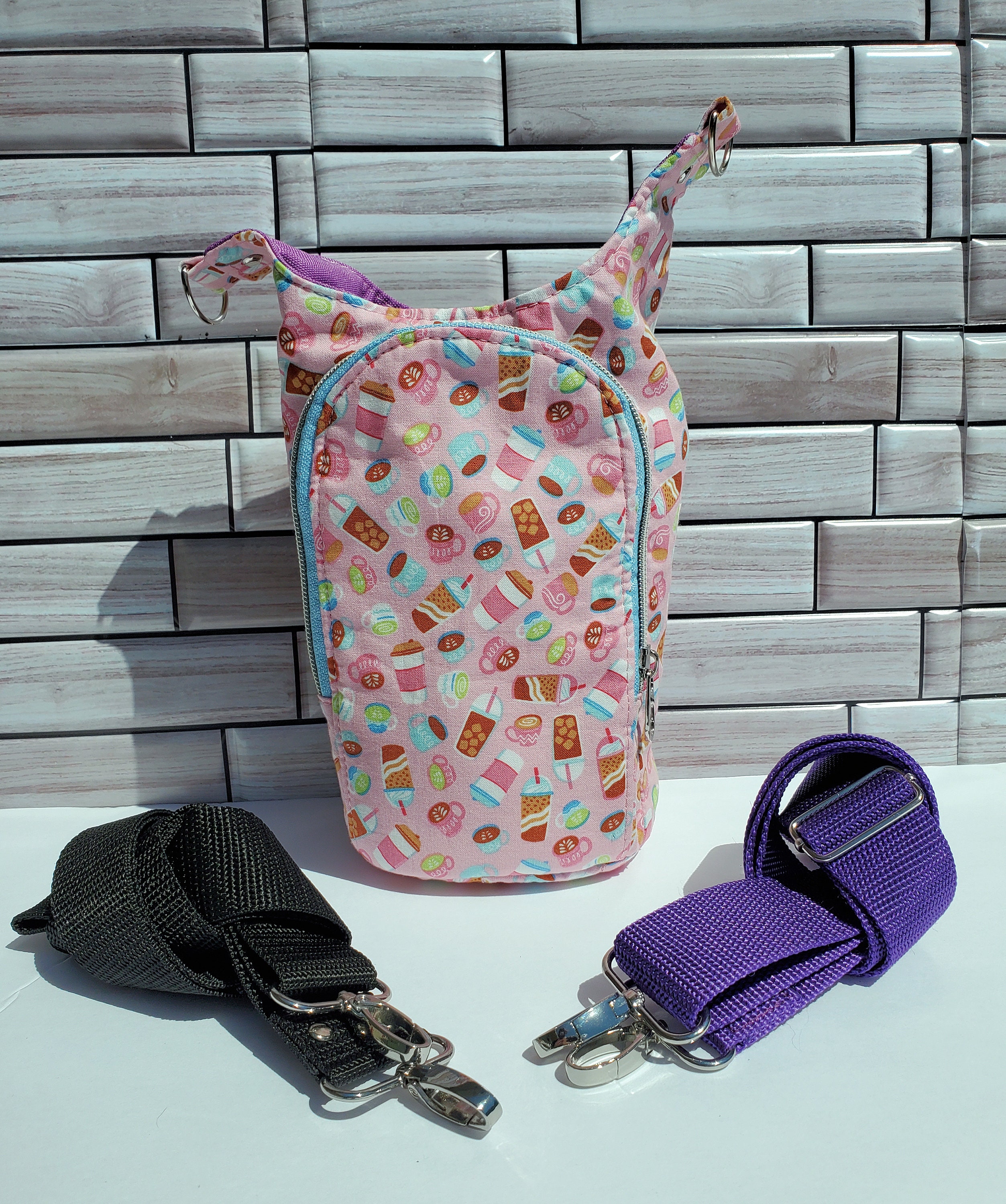 Coffee Drink Water Bottle Sling, Tea Beverage Variety Crossbody ...