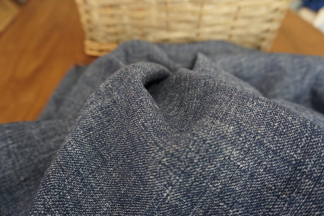 Linen Wool Denim Fabric, Denim Linen, Linen by Meter, Linen by Yard ...