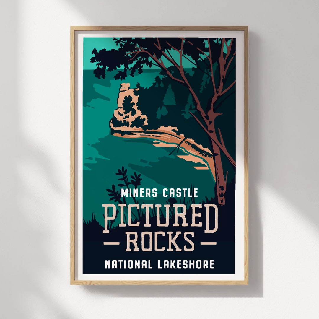 Miners Castle, Pictured Rocks National Lakeshore Travel Poster - Etsy