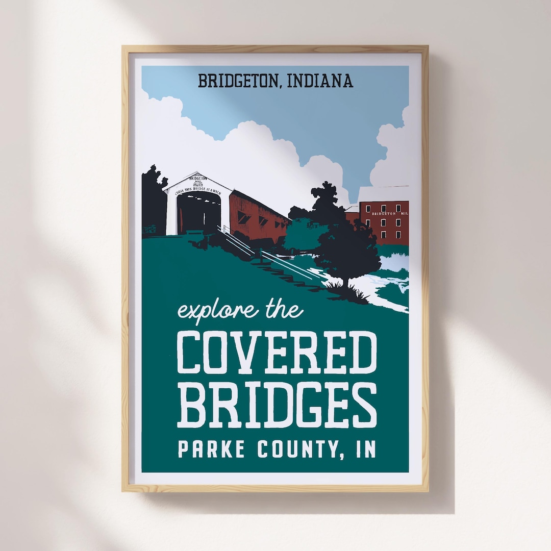 Bridgeton Covered Bridge Travel Poster - Etsy