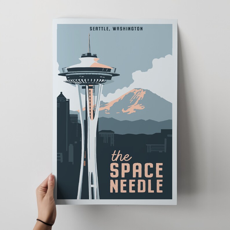 The Space Needle Travel Poster - Etsy