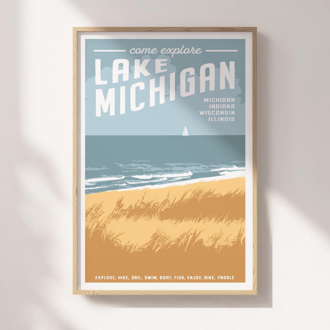 Lake Michigan Travel Poster - Etsy