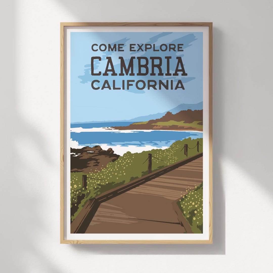 Cambria, California Travel Poster - Etsy
