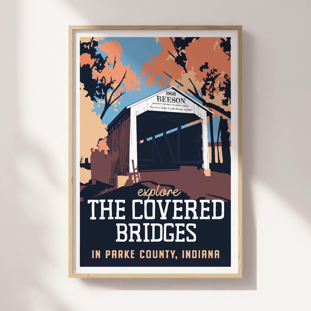 Covered Bridges Travel Poster - Etsy