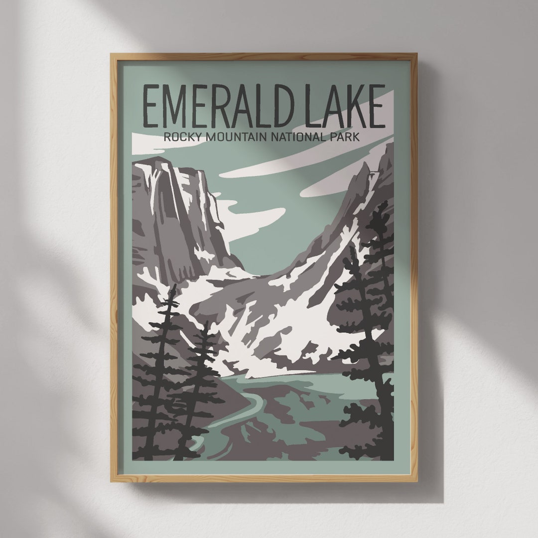 Rocky Mountain National Park's Emerald Lake Travel Poster - Etsy