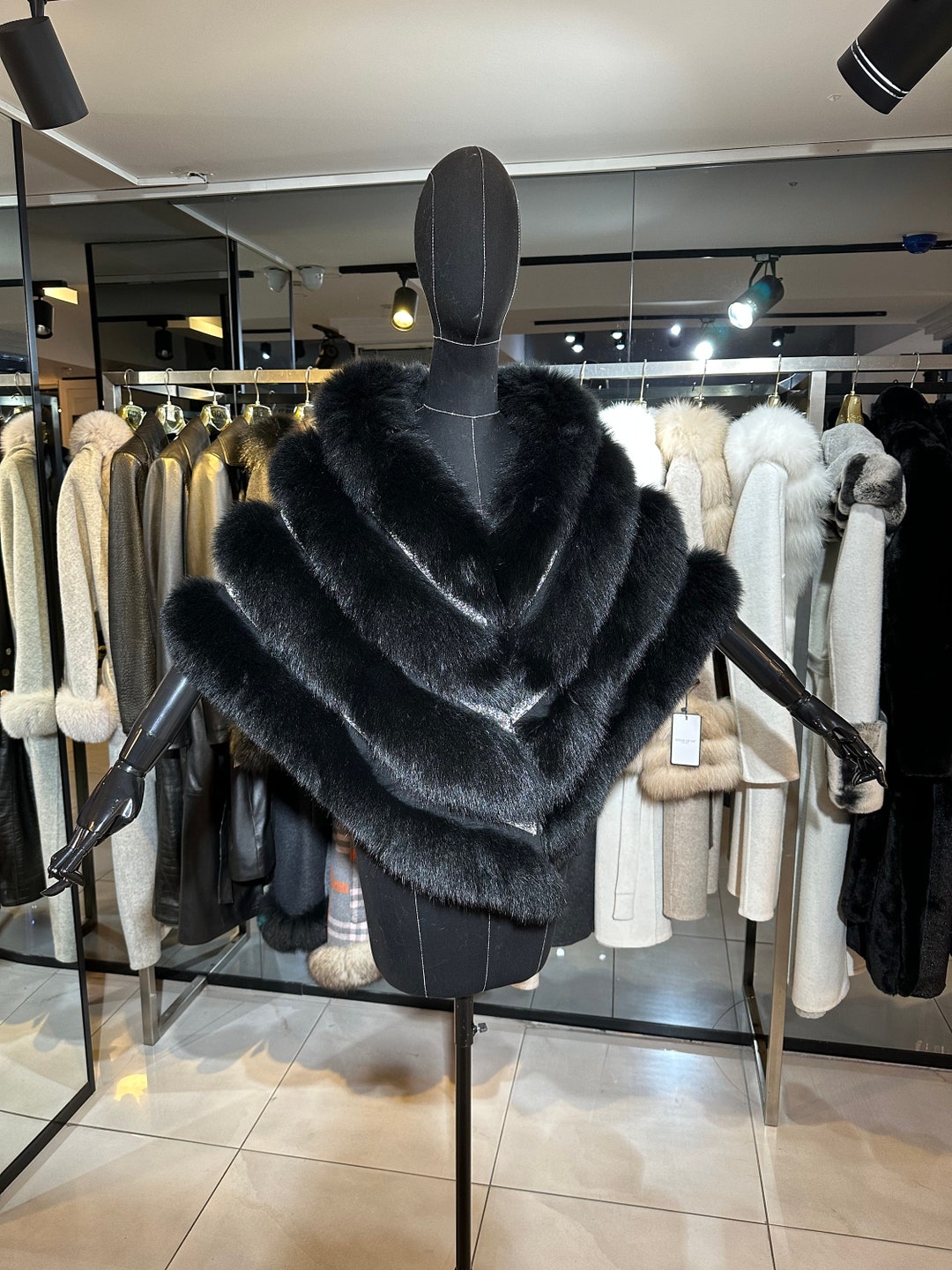 Women Luxury Fox Fur Shawl - Fox Fur Wrap Bridal - Fox Fur Stole for Wedding - Limited Edition ...