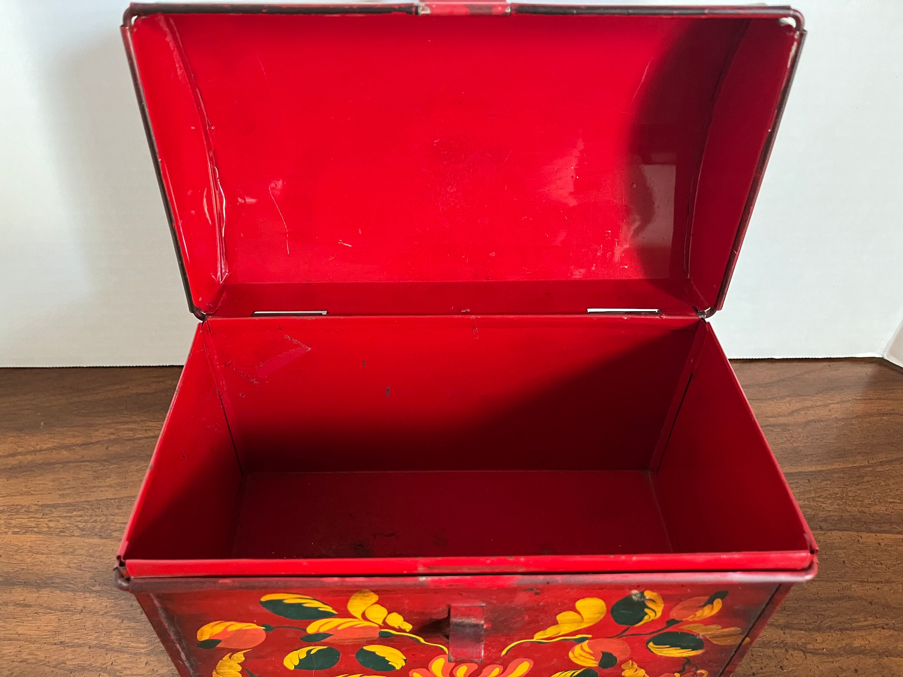 Vintage Toleware Hand Painted Metal Box-anne Rawlin Signed - Etsy