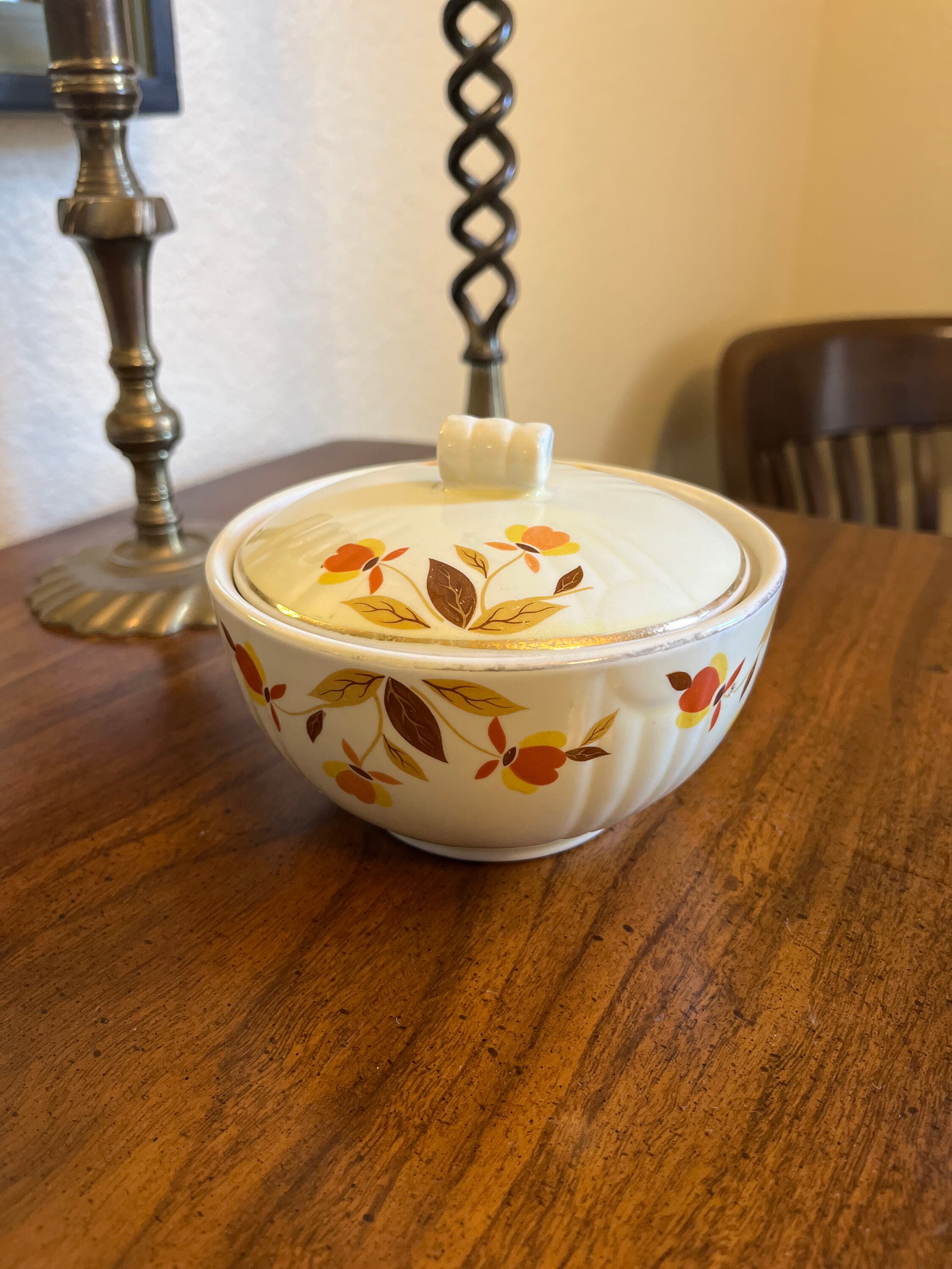 Vintage Halls Jewel Tea Autumn Leaf Grease Jar - Etsy