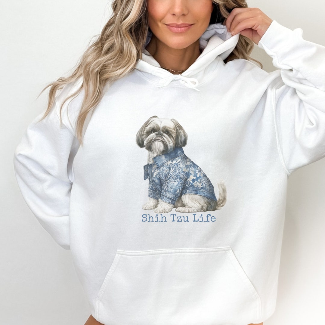 Shih Tzu Life Hooded Sweatshirt, Toile Hoodie, Shih Tzu Lovers Gift ...