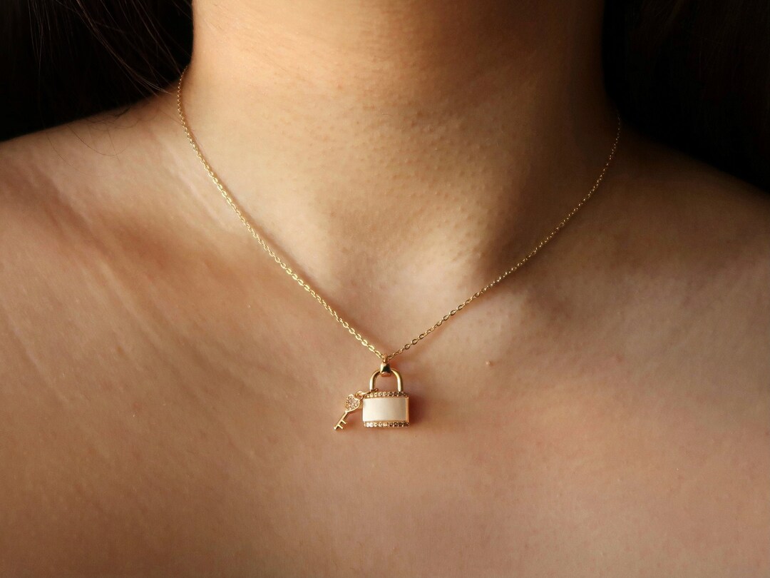 Key Padlock Pendant Necklace | Love Heart Key Necklace | Key Lock ...