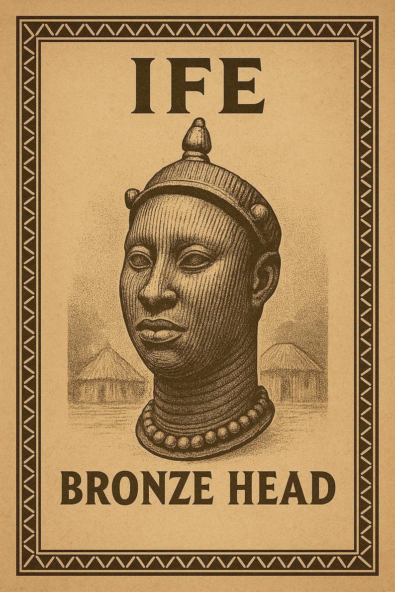 Ife Bronze Head – Ancient African Sculpture Poster | Nigerian Heritage ...