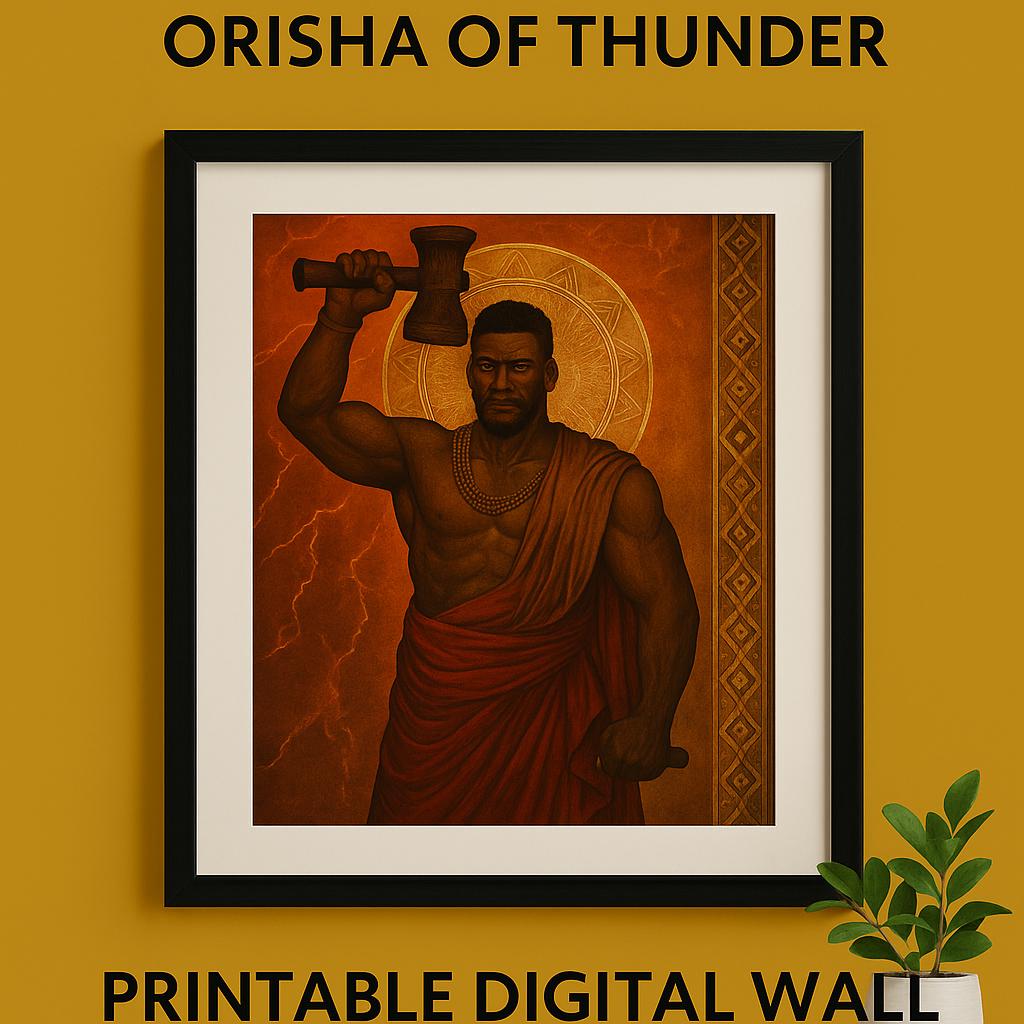 Sango Orisha Wall Art – Yoruba Thunder God | African Mythology Poster ...