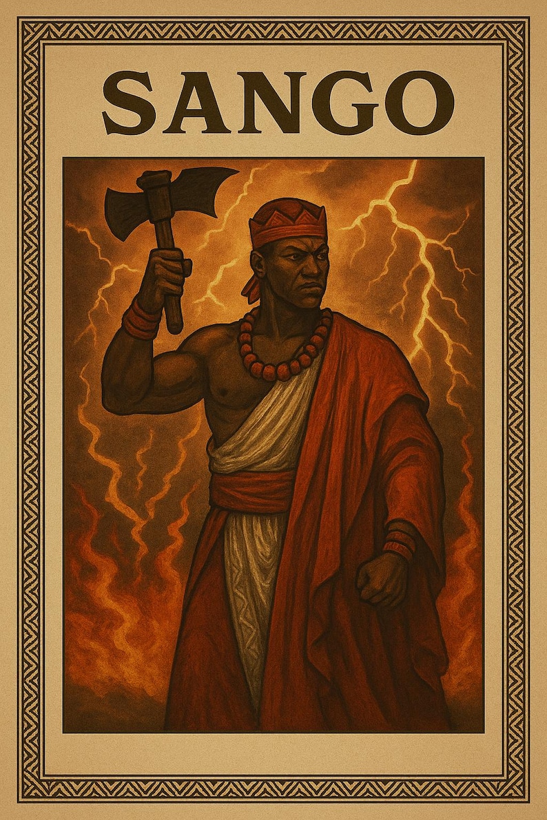 Sango – Yoruba God of Thunder Wall Art | African Warrior Spirit Poster ...