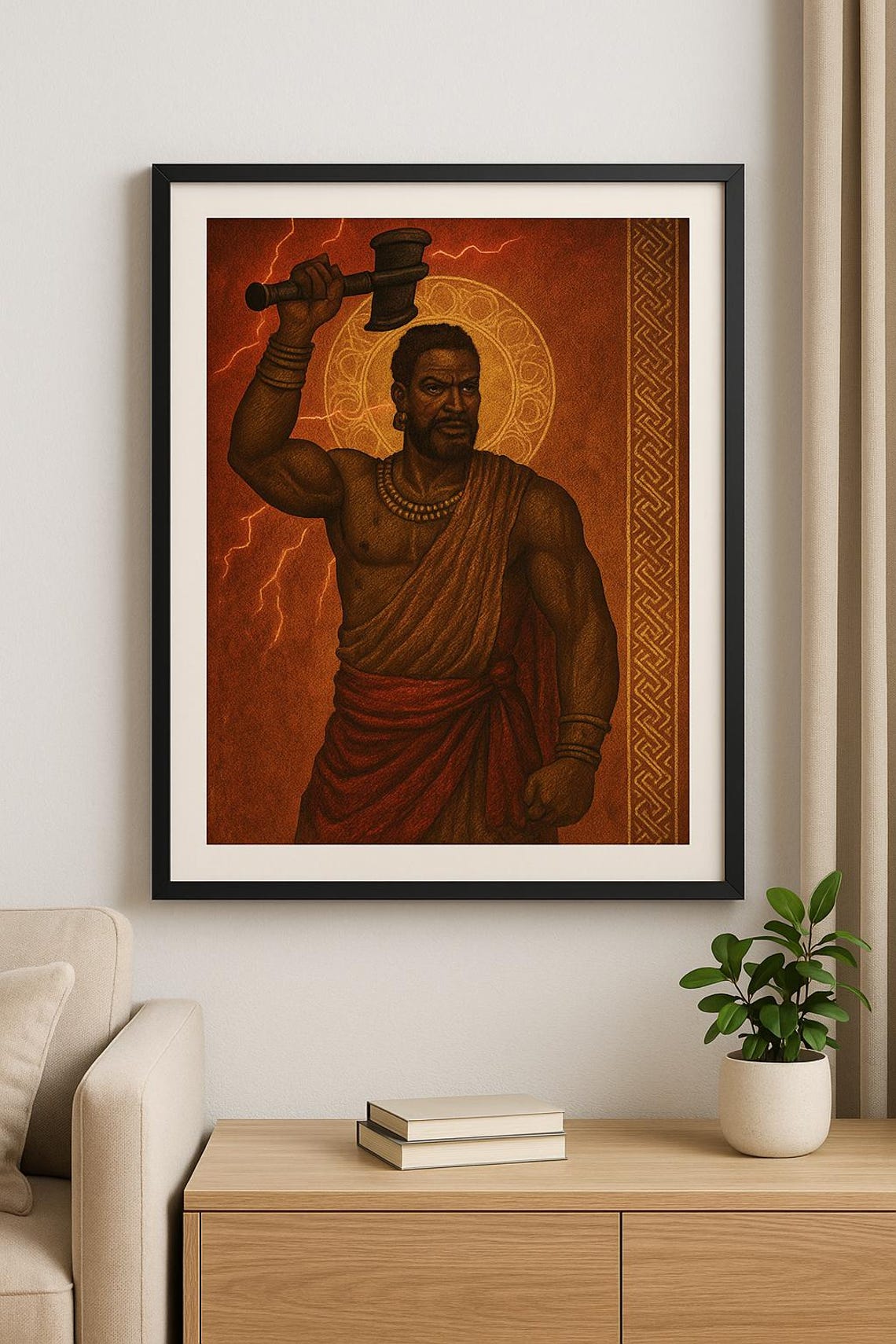 Sango Orisha Wall Art – Yoruba Thunder God | African Mythology Poster ...