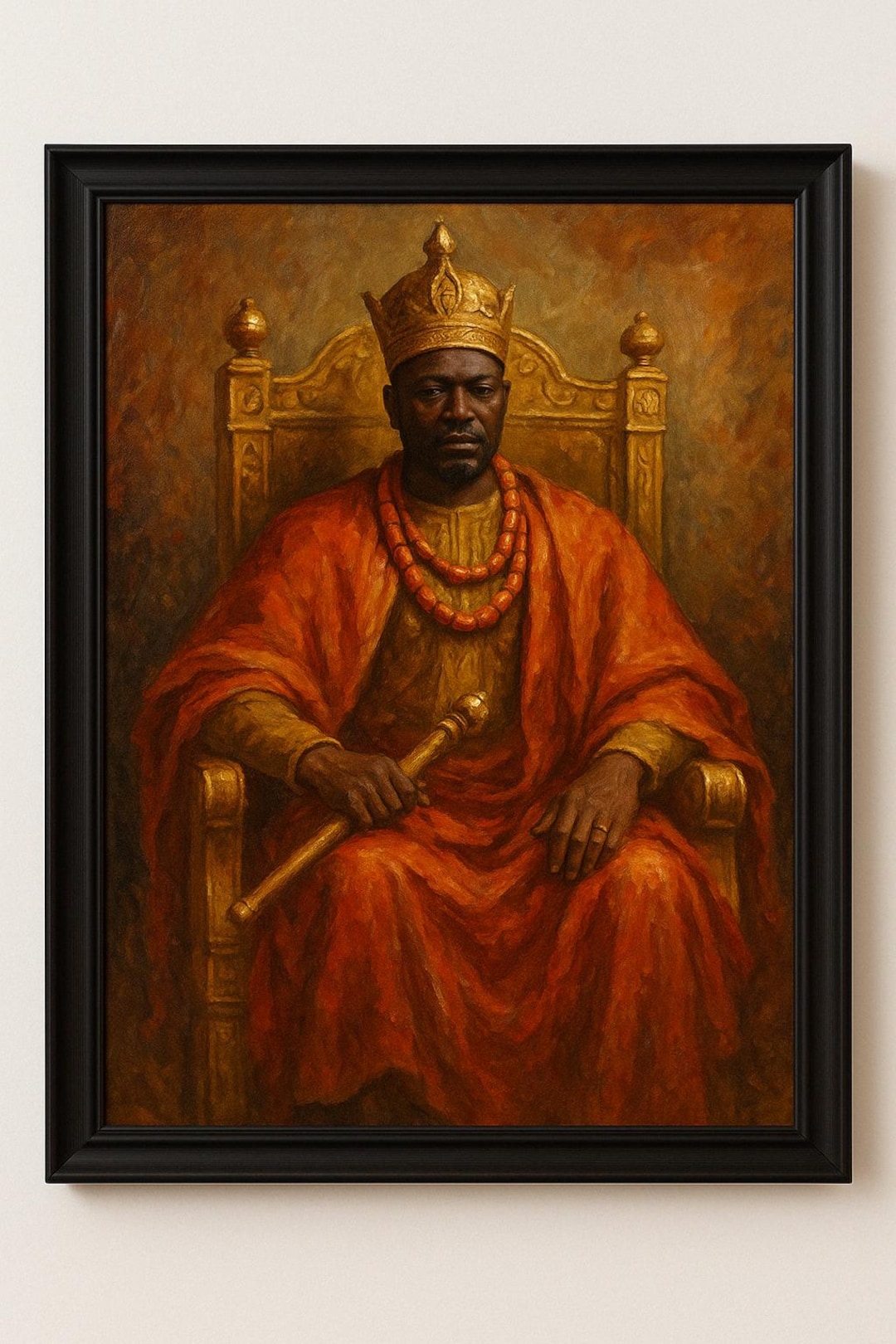 Regal African King – African Royal Oil Painting Wall Art | Digital ...