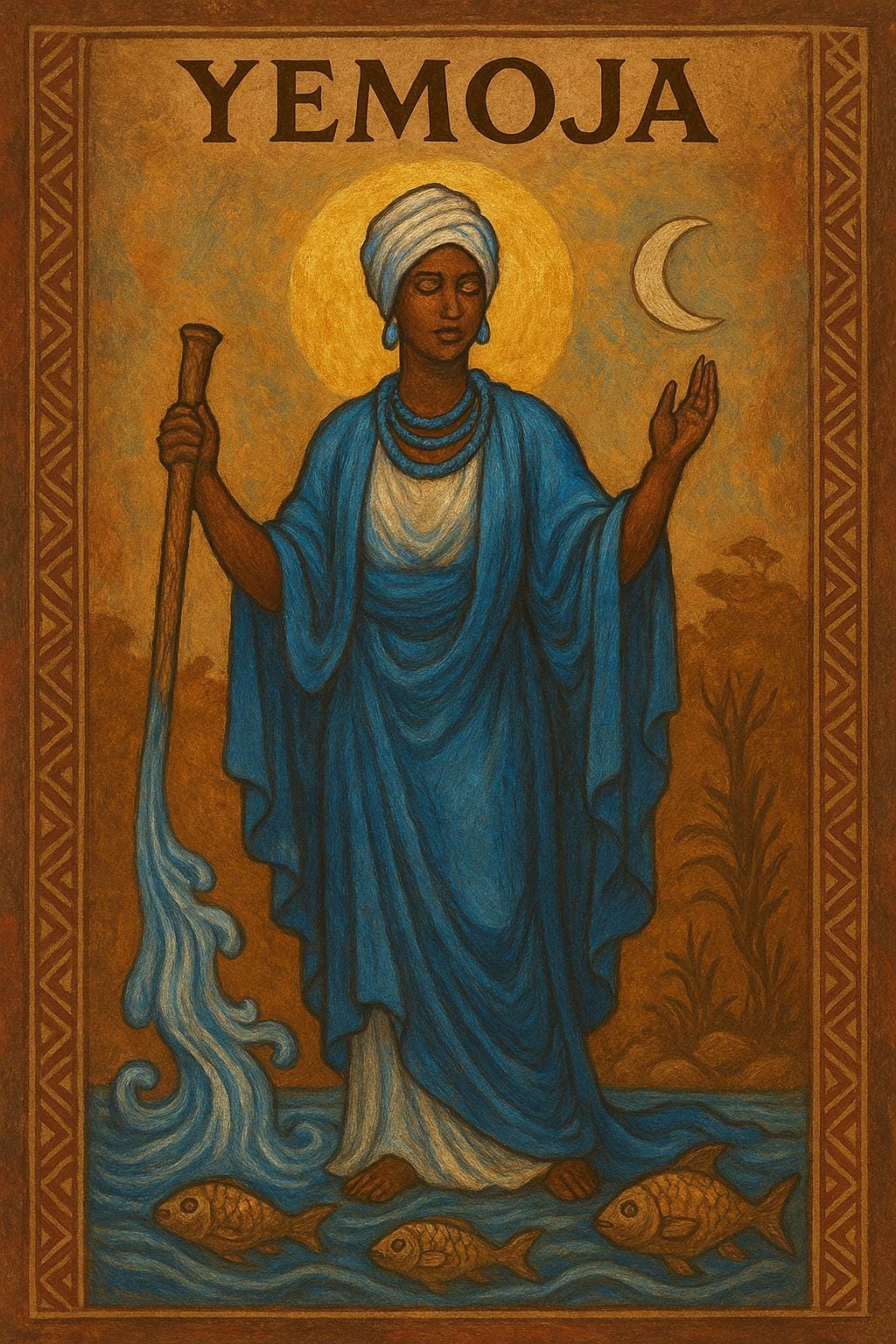 Yemoja – Yoruba Goddess of the River & Motherhood | Divine African Wall ...