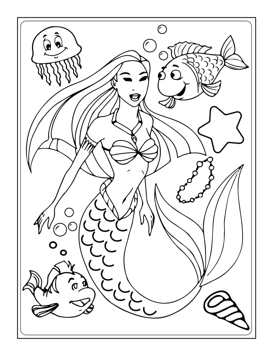 Mermaid Coloring Book: 100 Pages! - Etsy