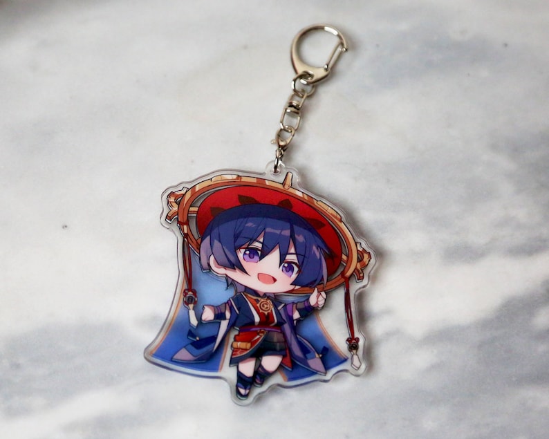 Scaramouche Keychain Genshin Impact Acrylic Charm - Etsy