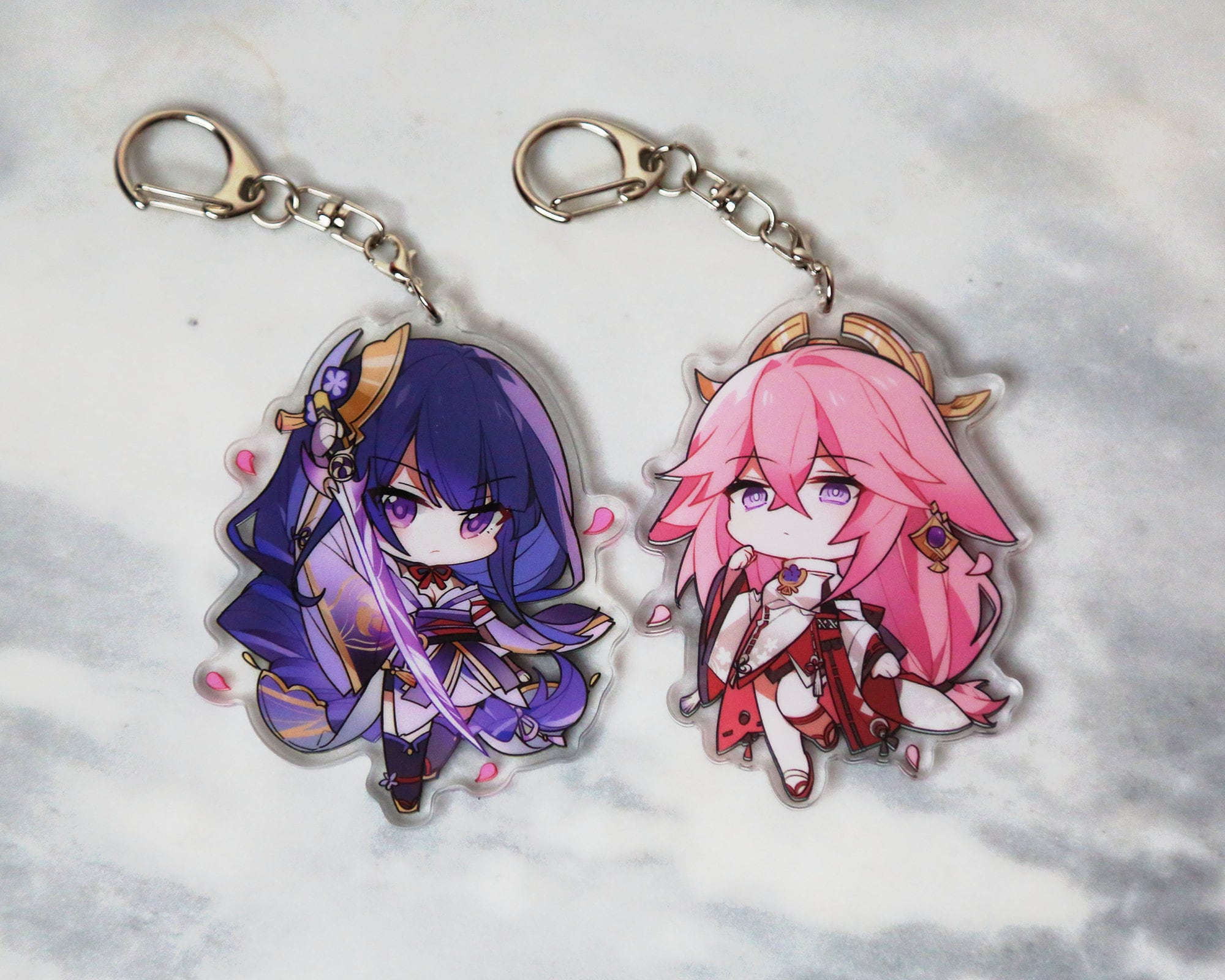 Raiden Shogun Baal and Yae Miko Keychain Genshin Impact - Etsy Australia