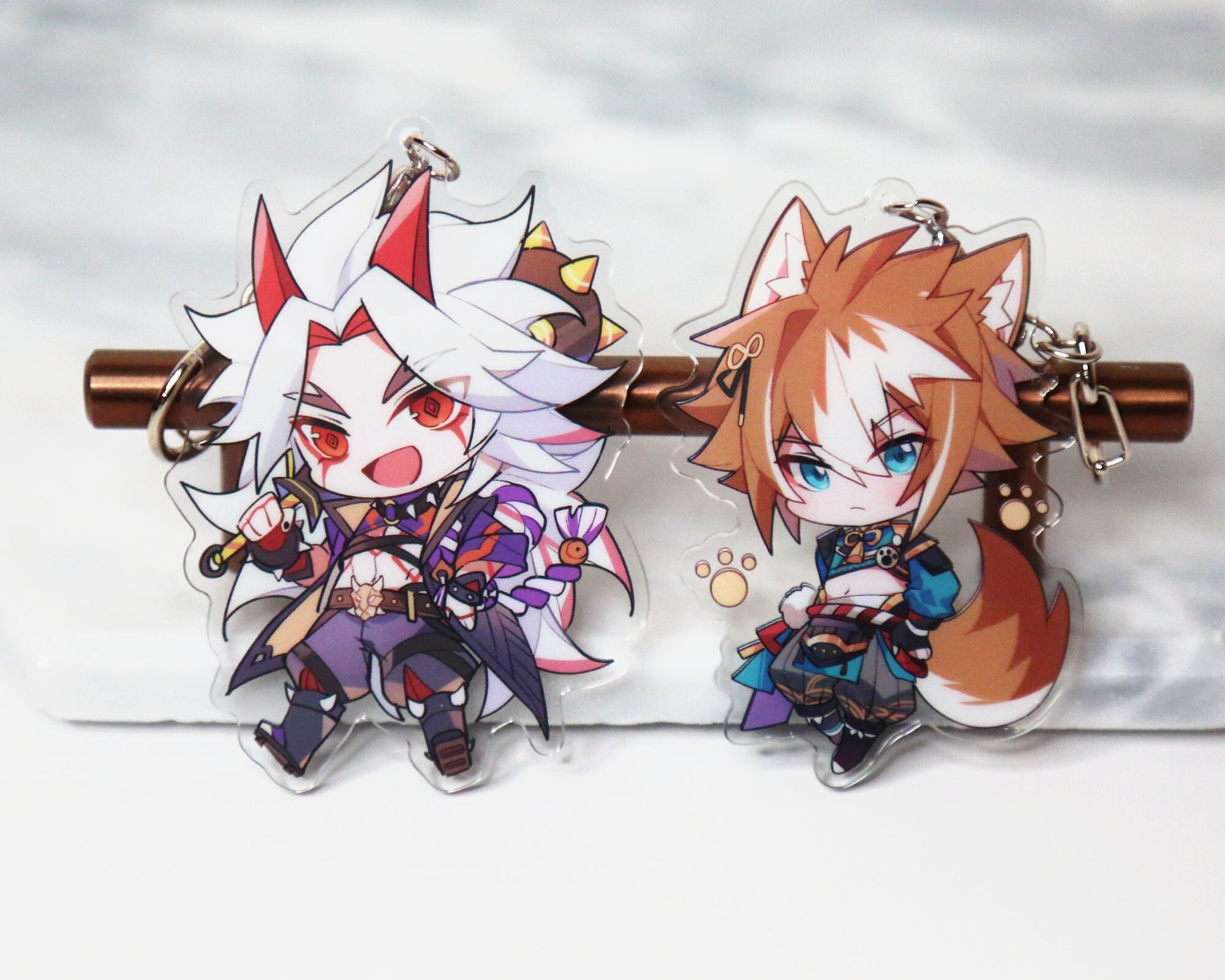 Itto and Gorou Keychains Genshin Impact Acrylic Charm - Etsy