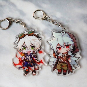 Bennett and Razor Keychains - Genshin Impact Arcylic Charms - Etsy