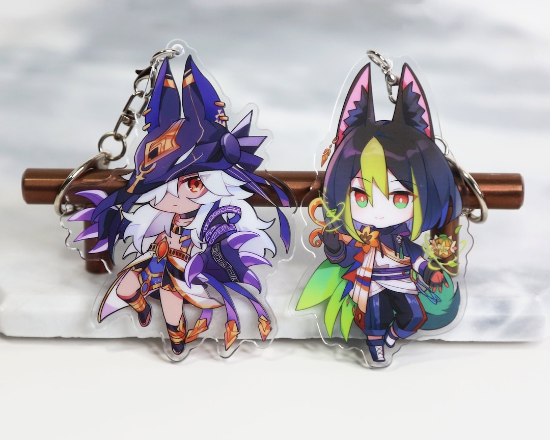 Cyno and Tignari Keychain - Genshin Impact Acrylic Charm - Etsy