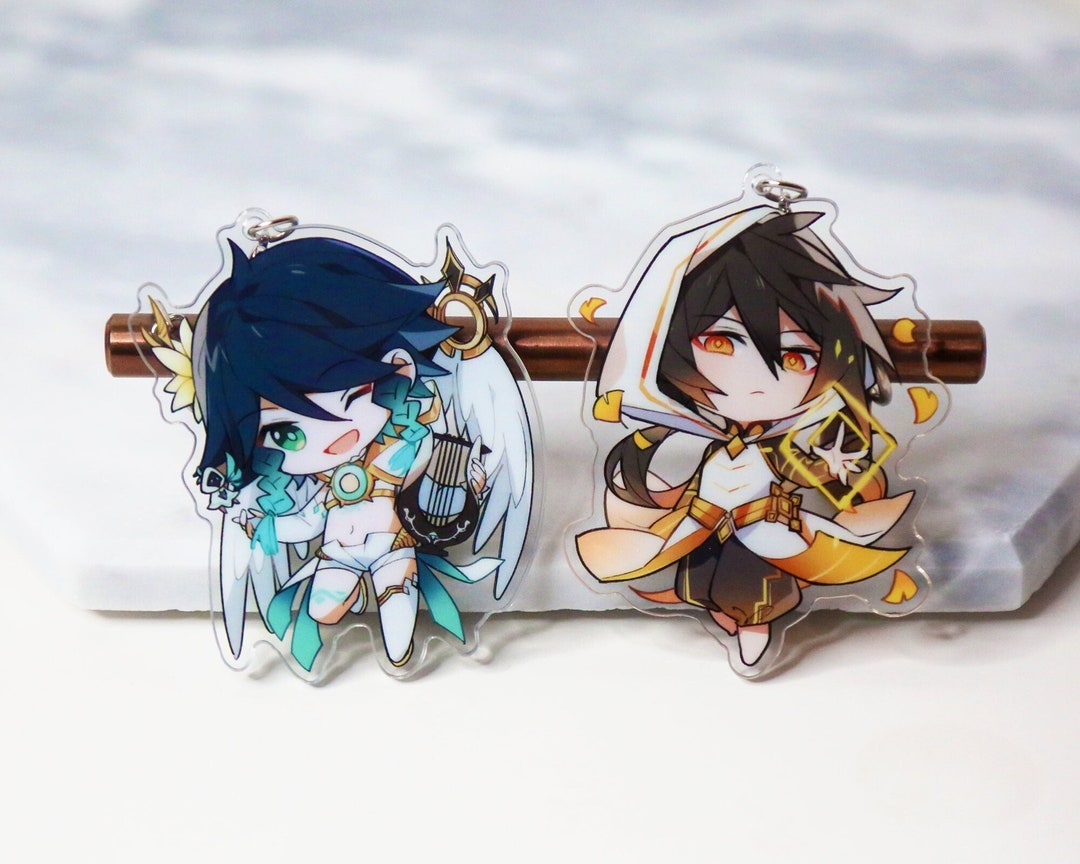 Archons Keychains - Zhongli Venti Morax Barbatos Genshin Impact - Etsy