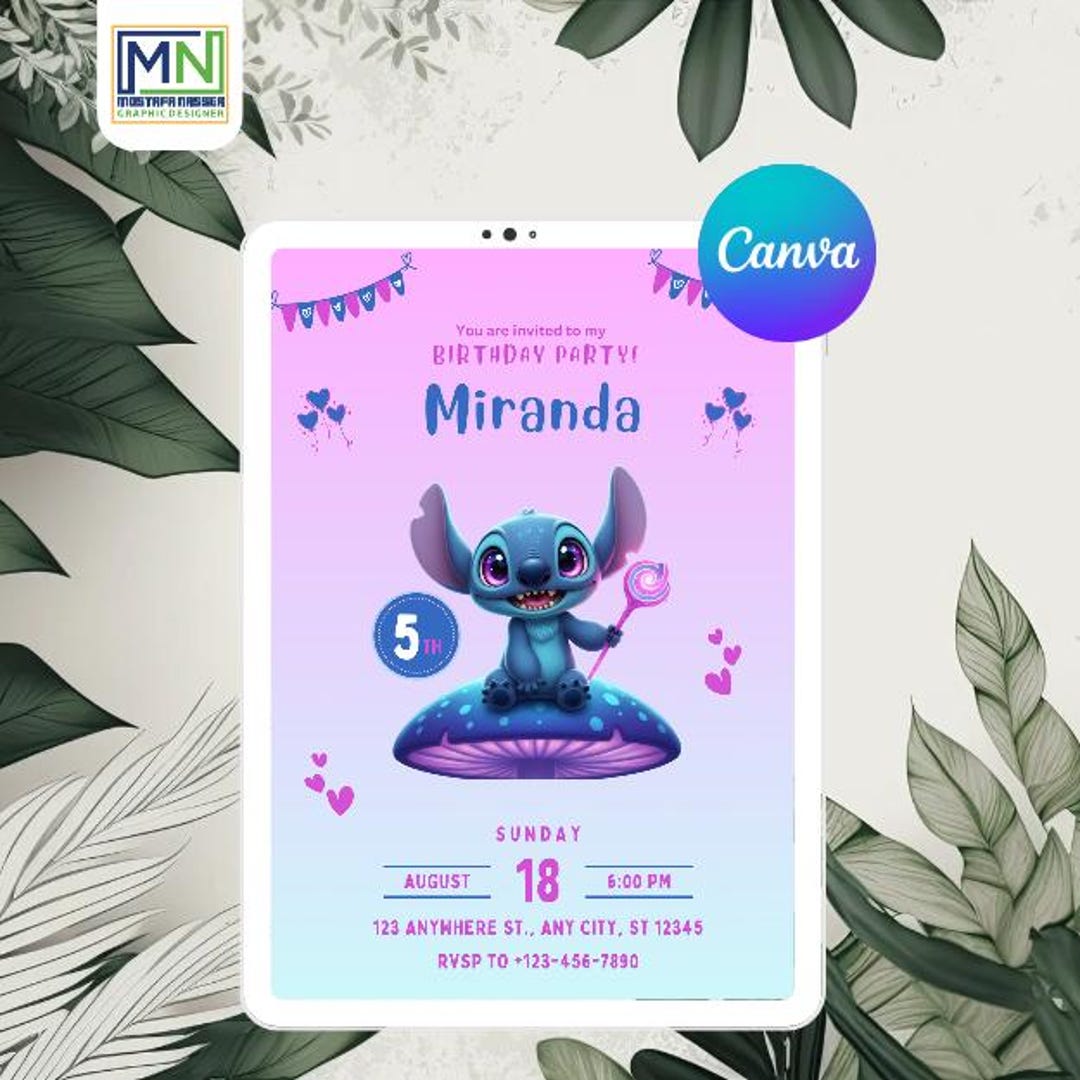 Editable Cute Alien Birthday Invitation | Kids Party Invite | Digital ...
