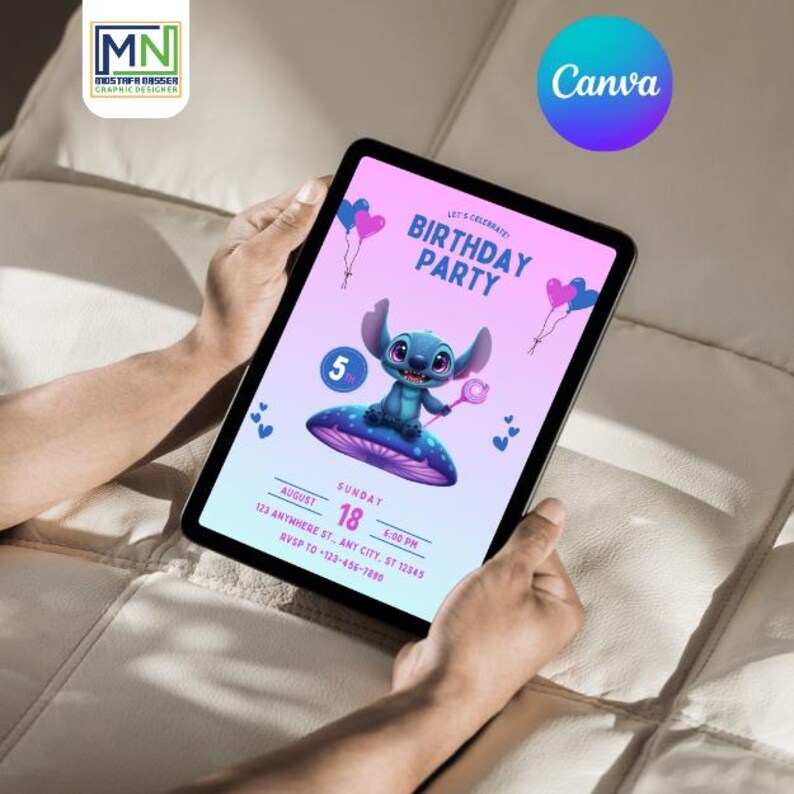 Editable Cute Alien Birthday Invitation | Kids Party Digital Download ...
