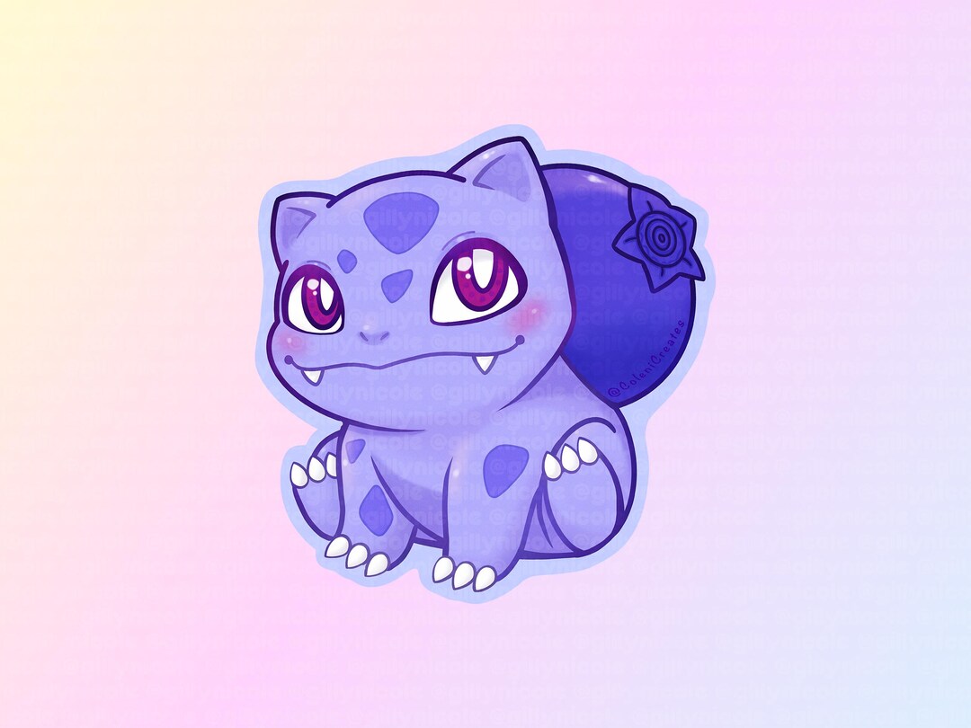 Blueberry Bulbasaur Vinyl Sticker Pokemon Sticker Kawaii Vinyl Sticker ...
