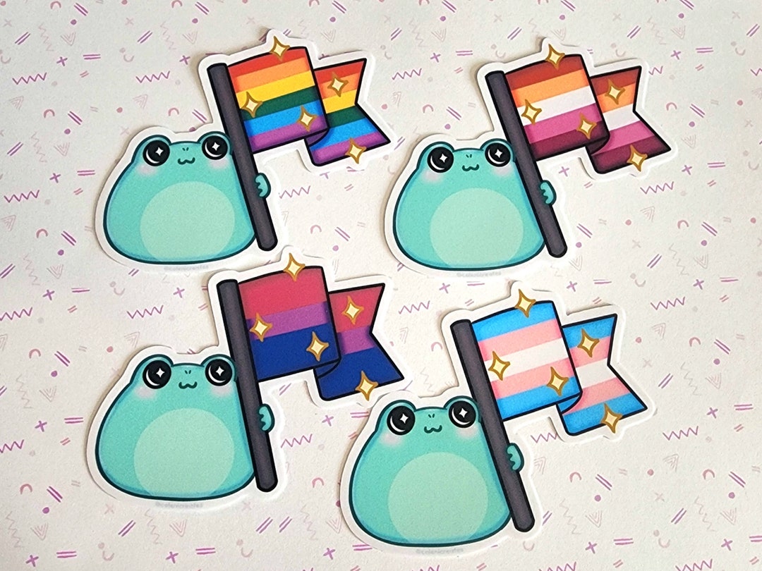 Pride Flag Frogs Variety Matte Vinyl Stickers choose One, Vinyl Pride ...