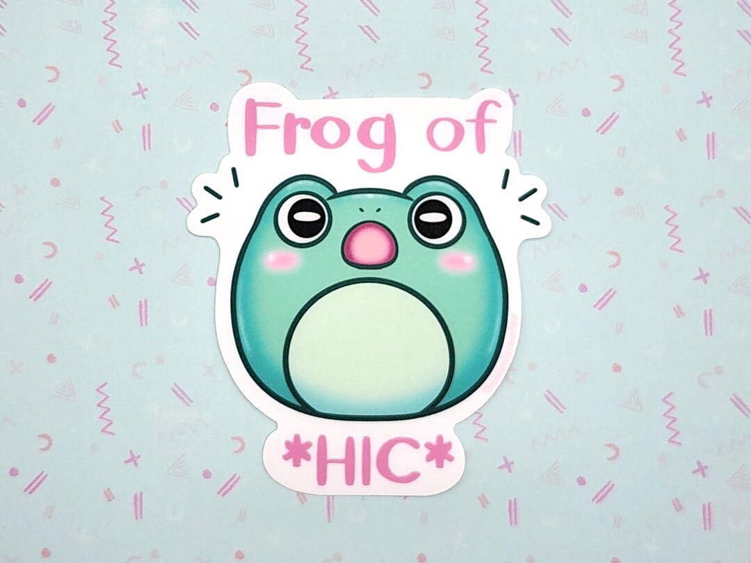 Frog of Hic Vinyl Sticker, Funny Meme Sticker, Cute Frog Sticker ...