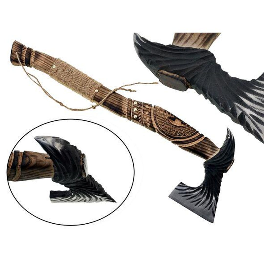 Custom Viking Axe RAGNAR With Etching | Carbon Steel Hiking Axe ...