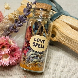 Attract Love Kit Rose Quartz Crystal Bracelet, Spell Jar Set for Love ...