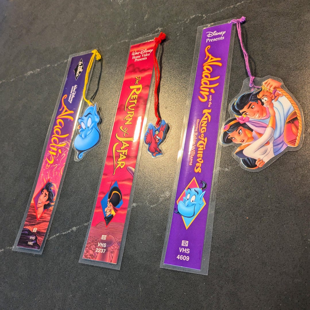 Vintage VHS Tape Aladdin Trilogy Animation Childrens Bookmark ...