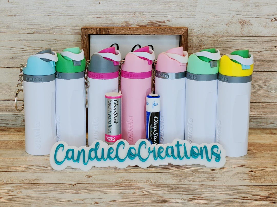 XXL Chapstick Holder Keychain: Water Bottle Inspired, Removable Lid - Etsy